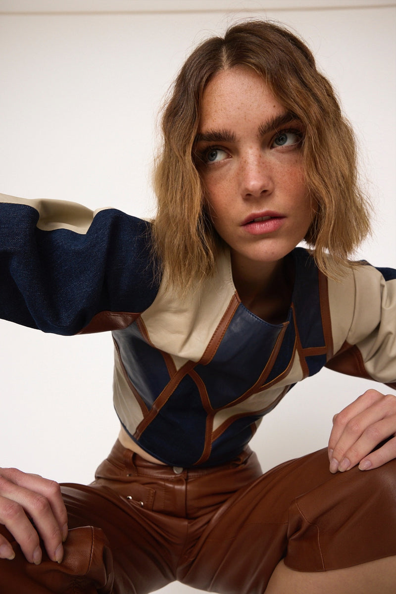 PATCHWORK STRUCTURE TOP – Roseemat